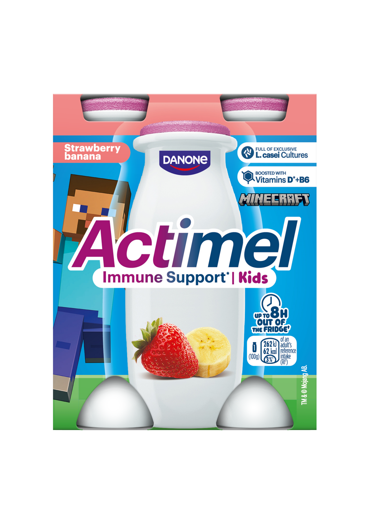 Actimel Strawberry & Banana Yogurt Drink for Kids | Actimel